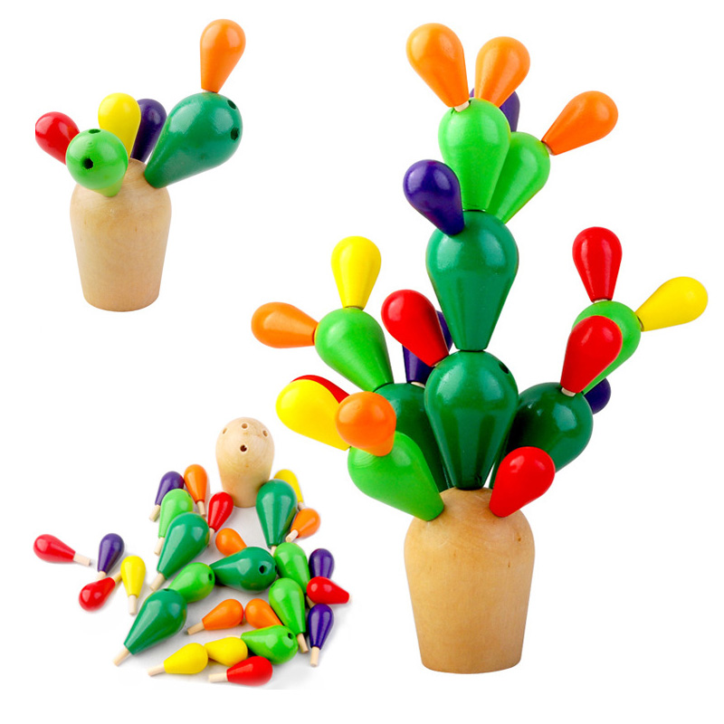 Jouet en bois Montessori cactus • Essence du Bois