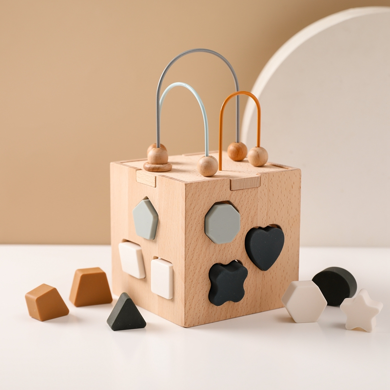 Jouet montessori en bois boîte à formes puzzle éducatif • Essence du Bois